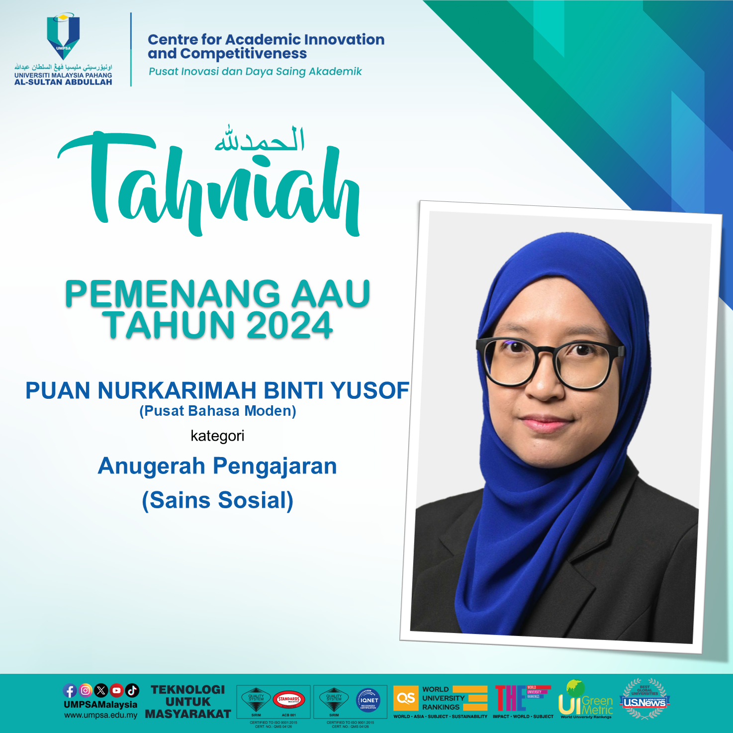 PIDA UMPSA - Pemenang Anugerah Akademik Universiti 2024